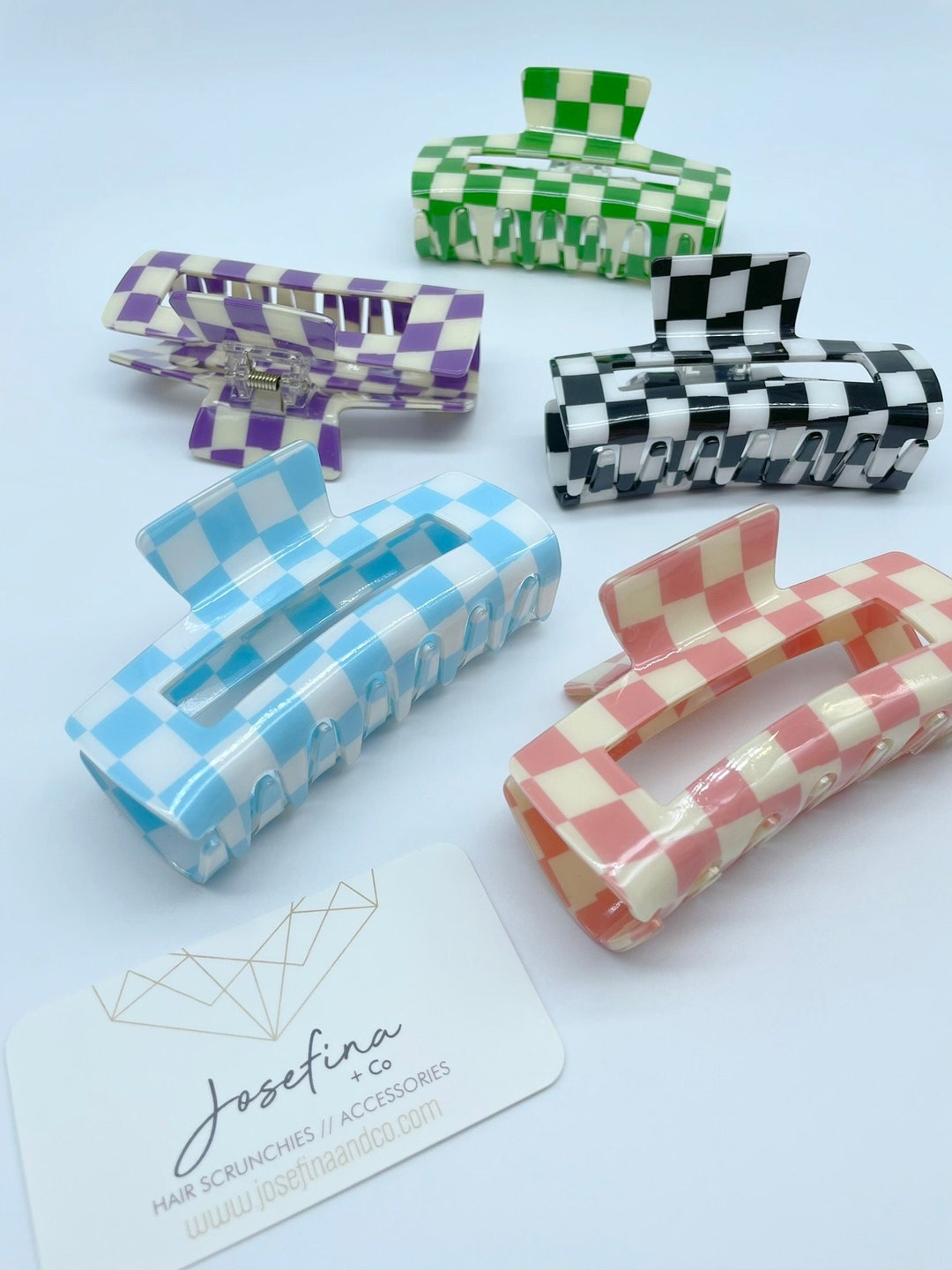 Checkered MOD XL Hair Claw | Checker Clip | Gingham | Check | Hair ...