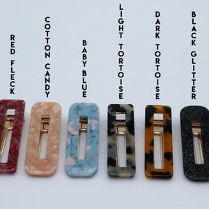 Rectangle Acrylic Hair Clip | Barrette | Hair Accessory - Etsy