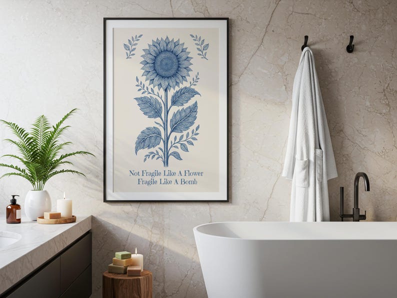 Fragile Like a Bomb RBG Art Print Ruth Bader Ginsburg Quote Feminist ...
