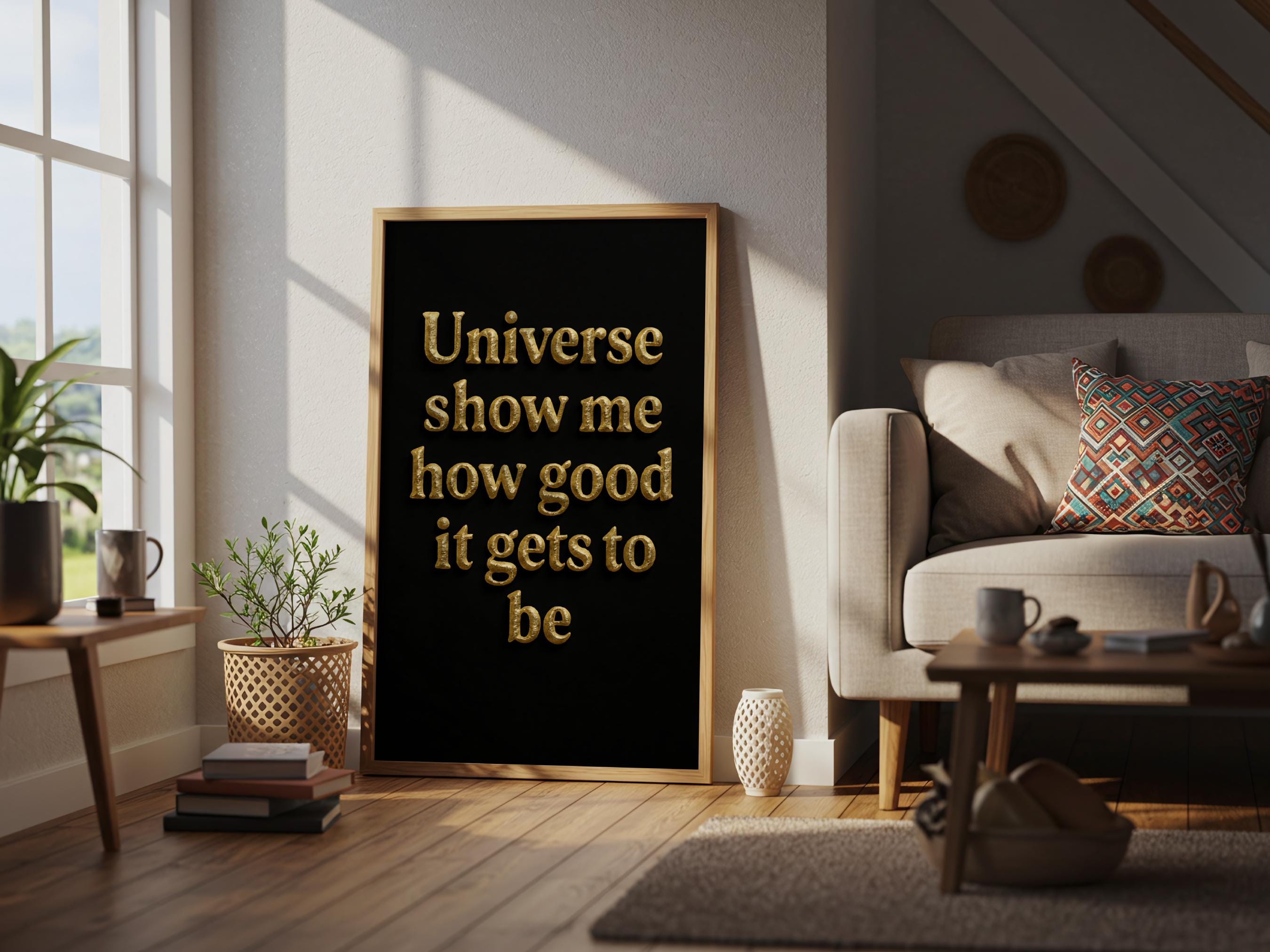 Gold Foil Universe Mantra Art Print: Motivational Home Decor - Etsy