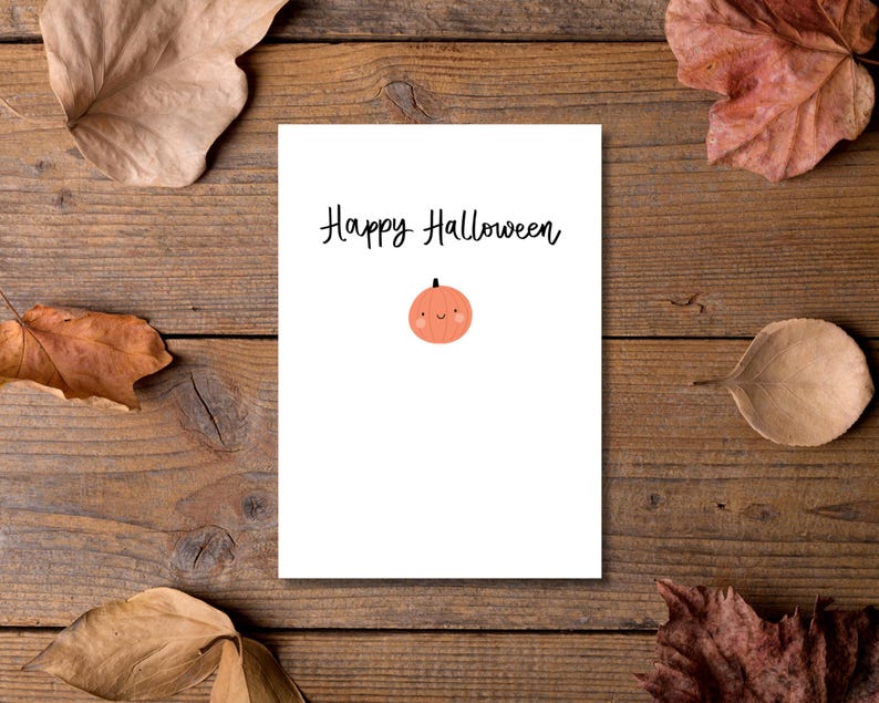 Printable Halloween Card, Printable Card for Halloween, Pumpkin ...
