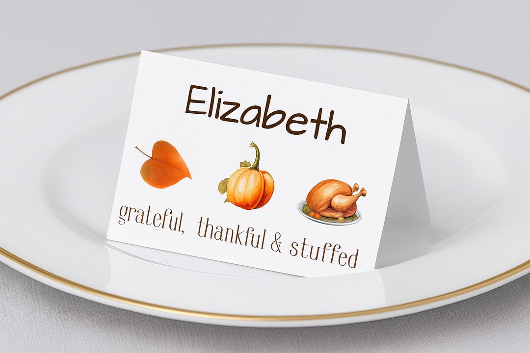 Editable Thanksgiving Place Cards Template – Printable Tent Cards (8.5 ...