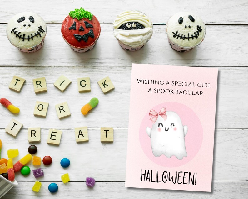 Printable Halloween Card, Printable Card for Halloween, Ghost Halloween ...