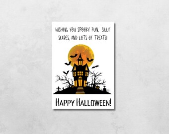 Printable Halloween Card, Printable Card for Halloween, Ghost Halloween ...