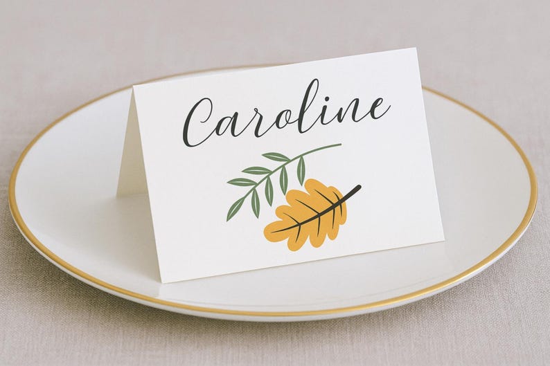 Editable Thanksgiving Place Cards Template – Printable Tent Cards (8.5 ...