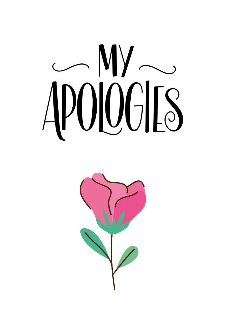 Apology Card | PRINTABLE 5x7 (PDF Download) - Etsy