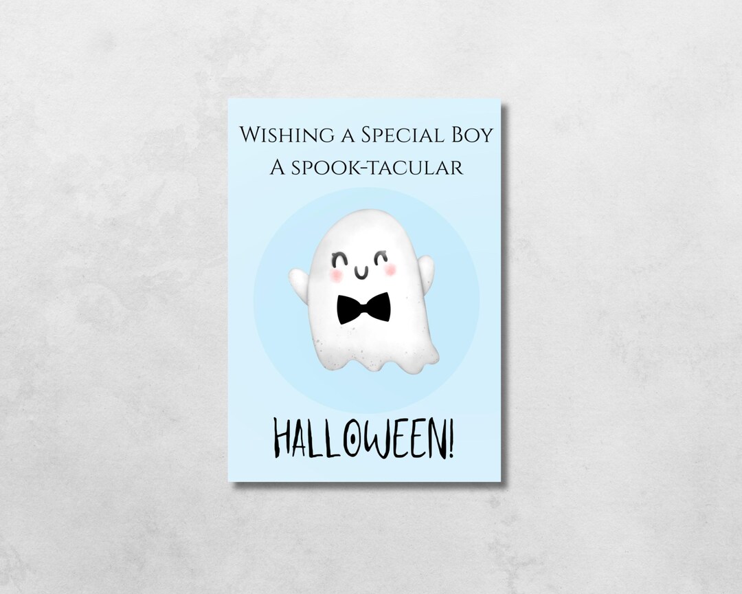 Printable Halloween Card, Printable Card for Halloween, Ghost Halloween ...