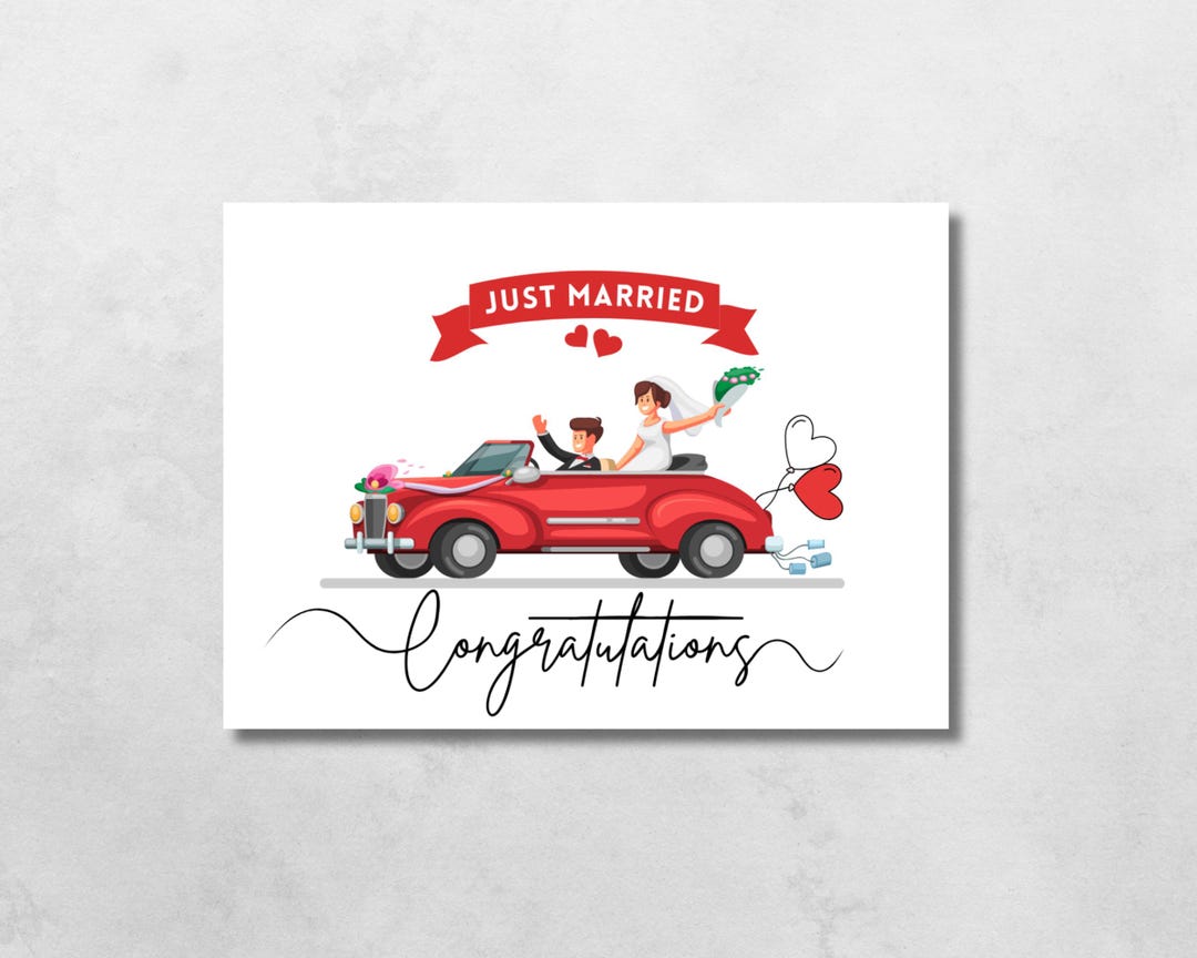 Printable Wedding Card, Bride & Groom Card, Card for Newlyweds, Wedding ...