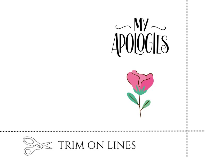 Apology Card | PRINTABLE 5x7 (PDF Download) - Etsy