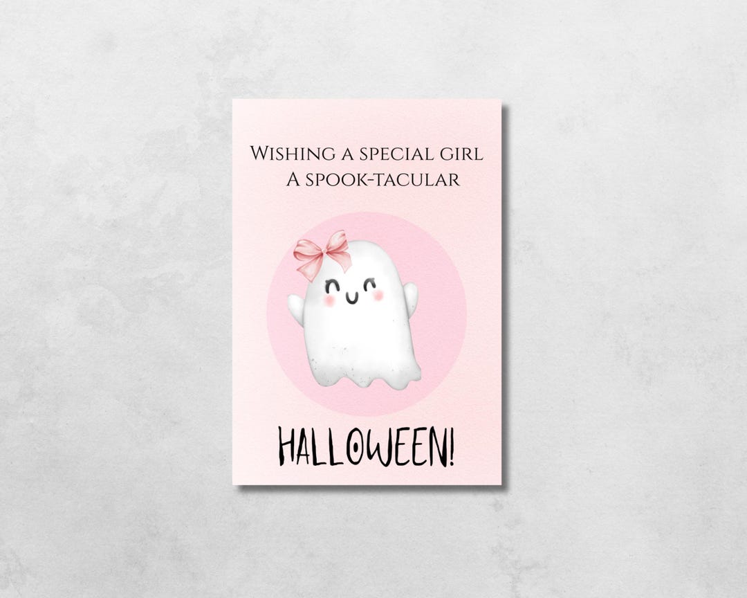 Printable Halloween Card, Printable Card for Halloween, Ghost Halloween ...