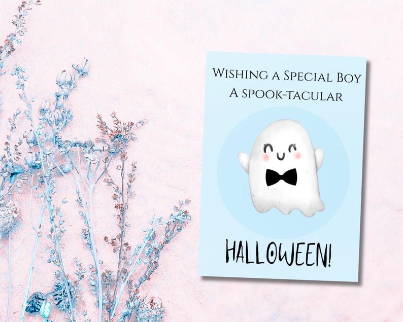 Printable Halloween Card, Printable Card for Halloween, Ghost Halloween ...