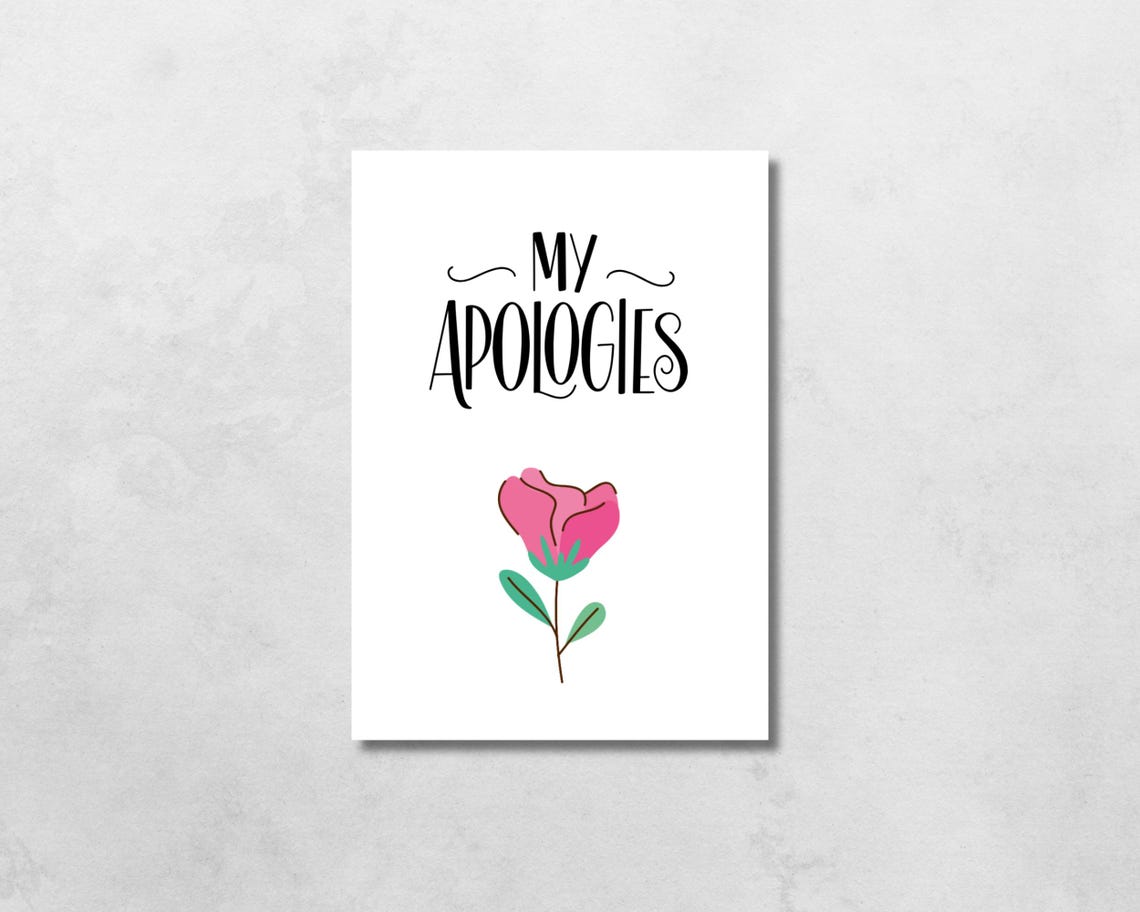 Apology Card | PRINTABLE 5x7 (PDF Download) - Etsy