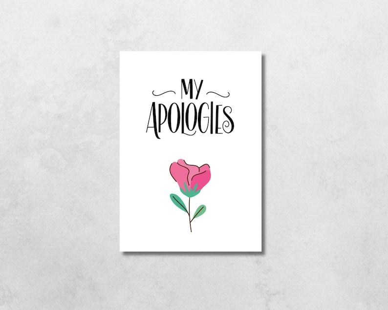 Apology Card | PRINTABLE 5x7 (PDF Download) - Etsy