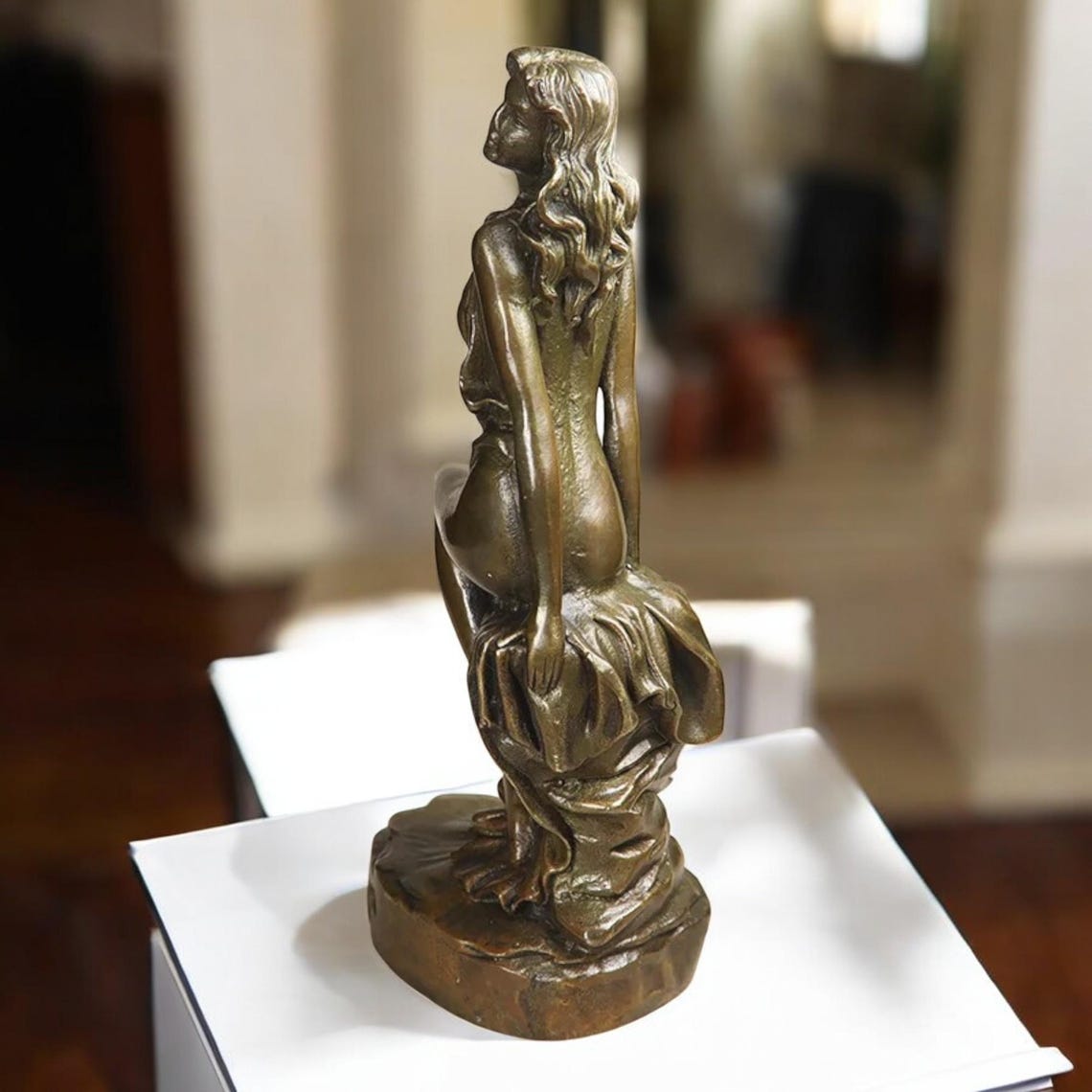 Antique Bronze Woman Statue Vintage Female Sculpture, Greek Goddess ...