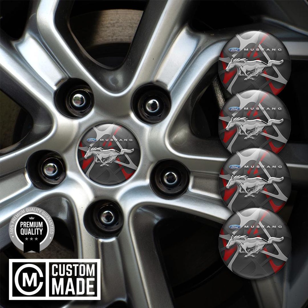 Mustang Center Caps Stickers | Domed Rim Decals | Mustang Hub Cap ...