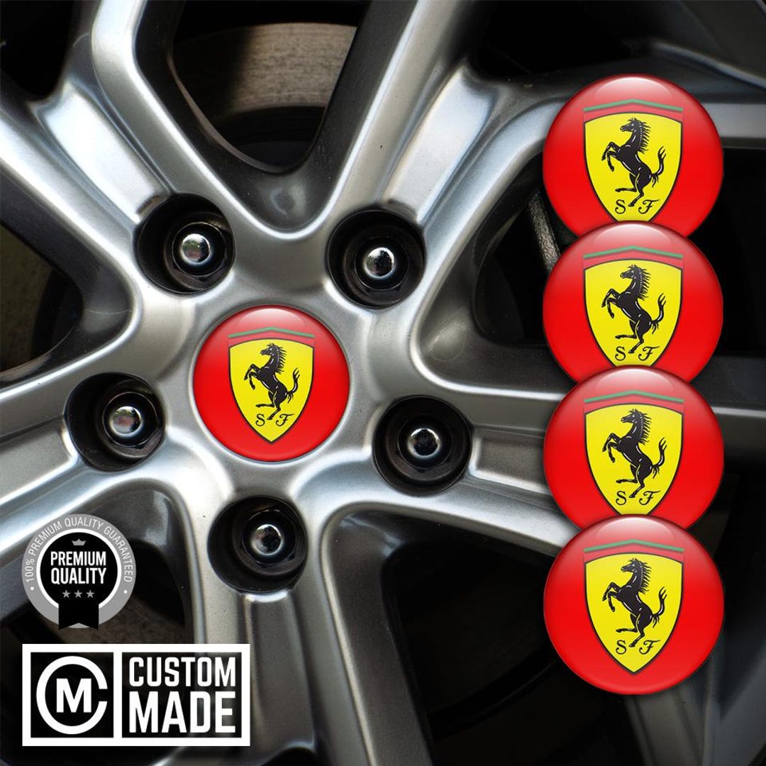 Ferrari Center Caps Stickers | Domed Rim Decals | Ferrari Hub Cap ...