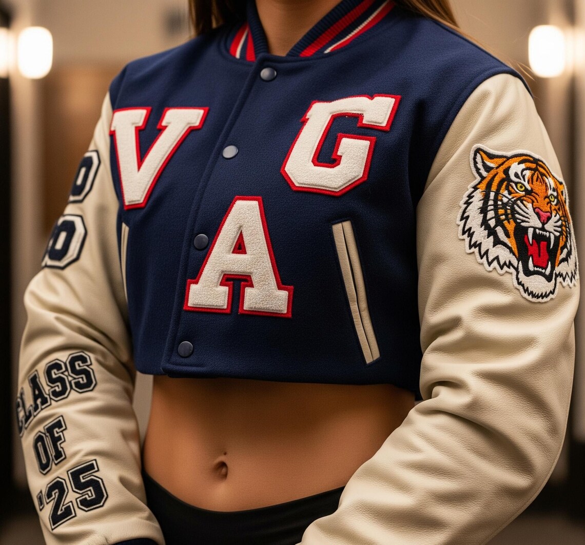 WOMEN CROPPED JACKET| Crop Varsity Jacket| Customizable Letterman ...
