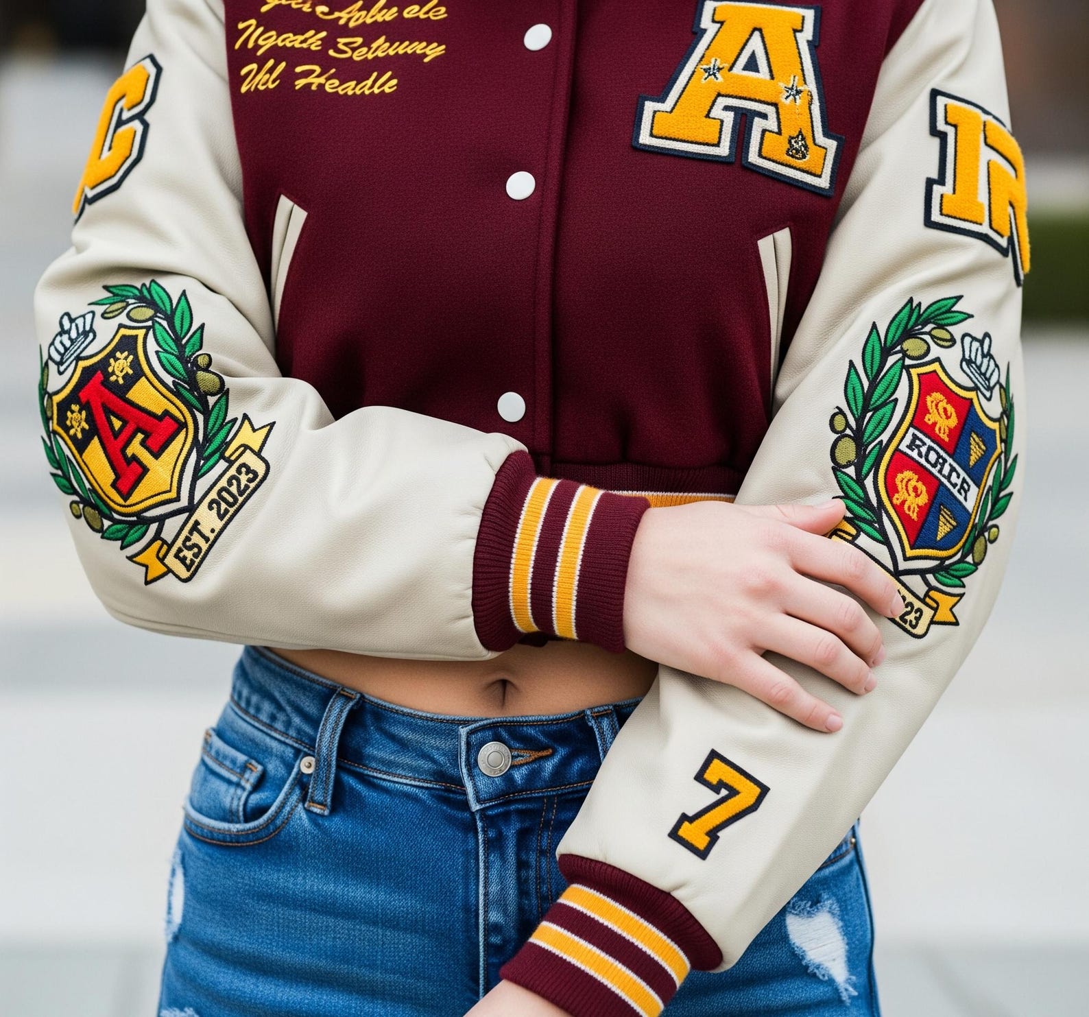 Custom Varsity Jacket for Women – Crop Top Varsity Personalized ...