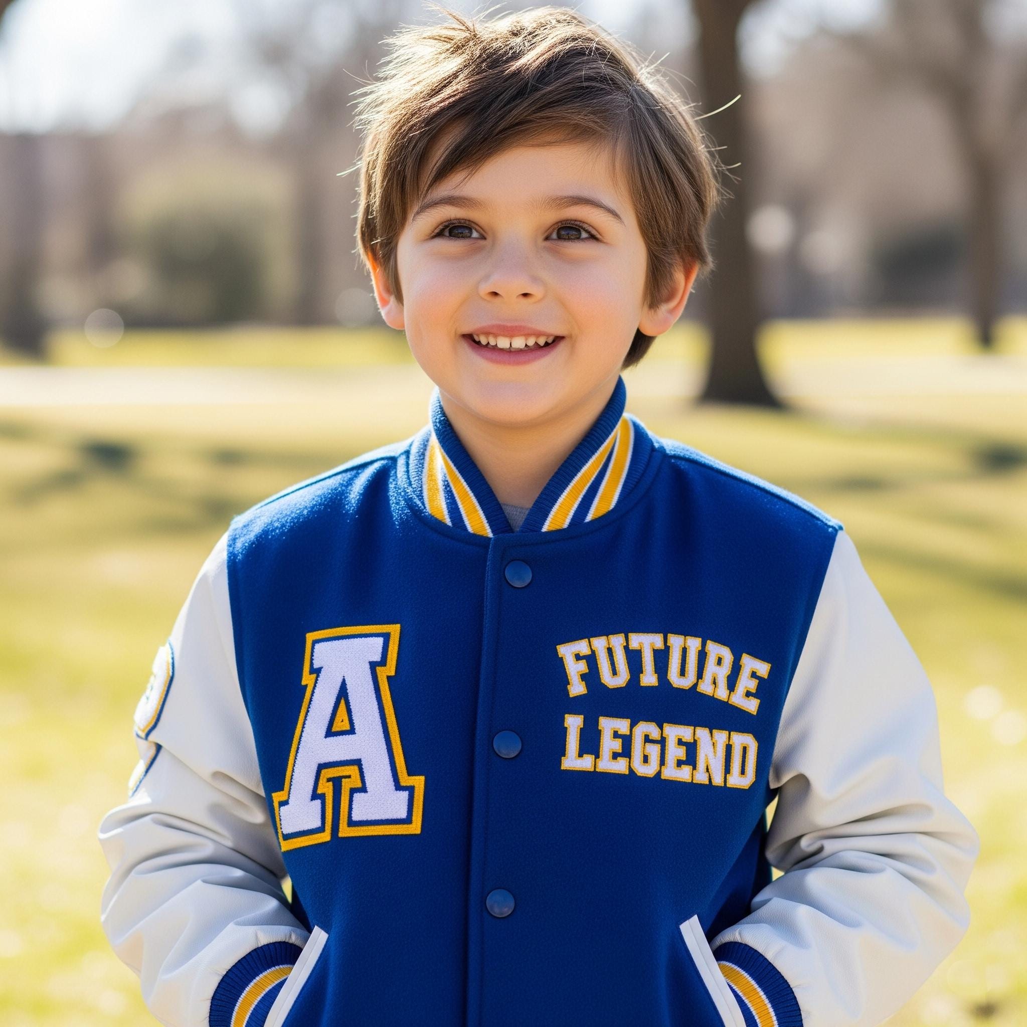 Personalised Kids & Adults Name Varsity Jacket, Customised Kids Varsity ...