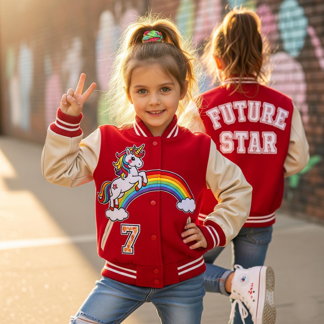 Custom Kids Varsity Jacket, Personalized Name Initial Sports Jacket ...