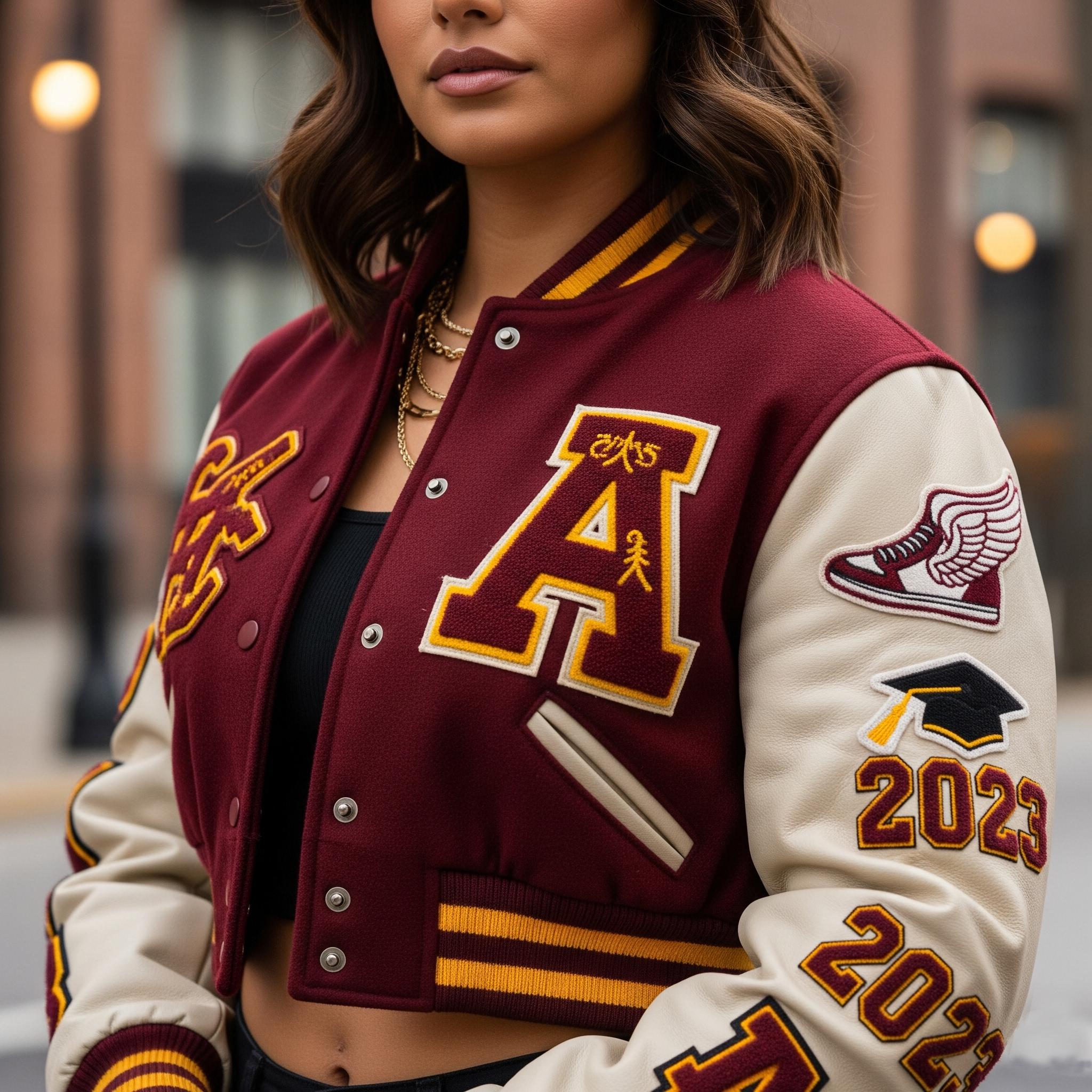 Custom Crop Top, Women Cropped Varsity Jacket, Crop Top, Letterman ...