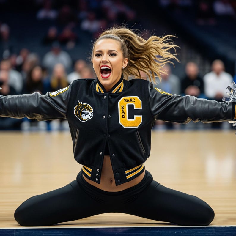 Custom Cropped Varsity Jacket for Women – Personalized Letterman Cheer ...