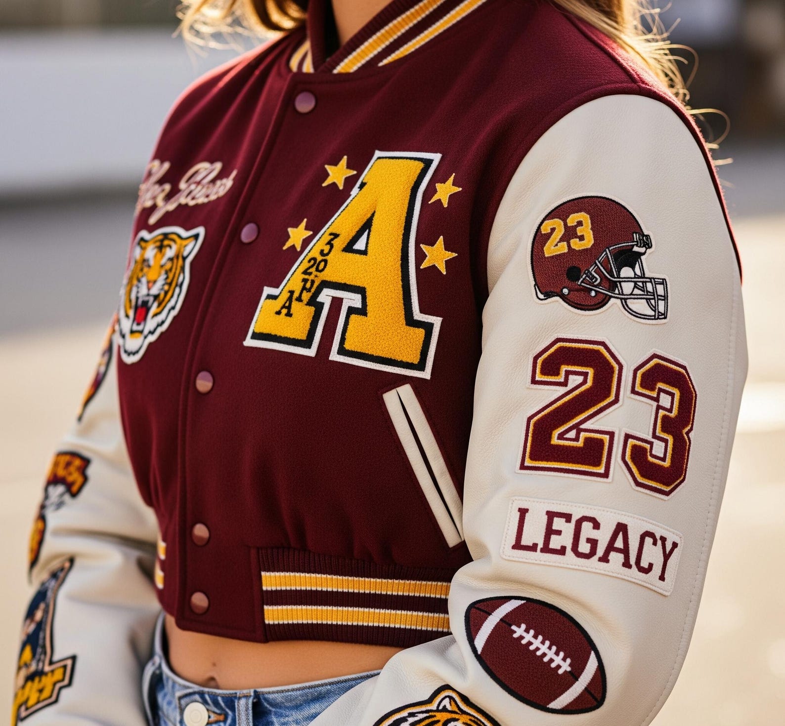 Varsity Letterman Jacket for Women Personalized Crop Top for ...