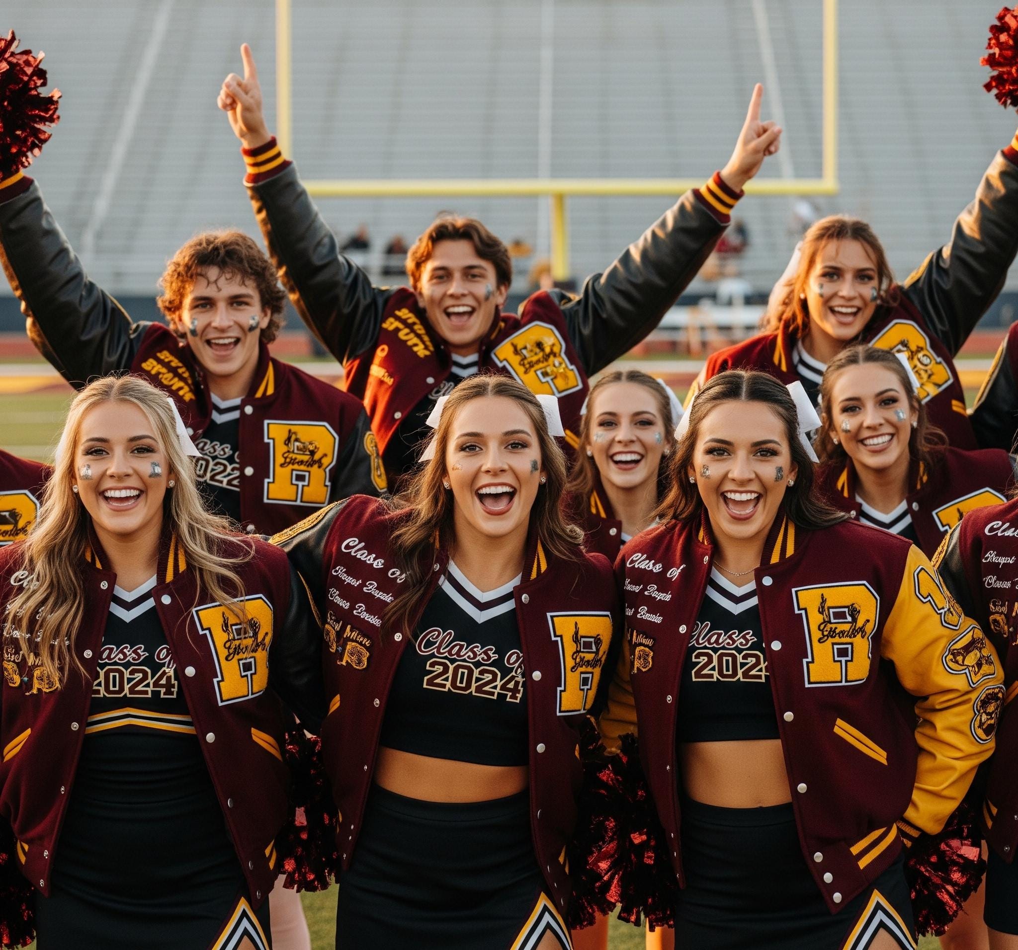 Custom Cropped Varsity Jacket for Women – Personalized Letterman Cheer ...