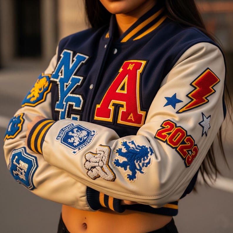Custom Cropped Varsity Jacket for Women – Personalized Letterman Street ...