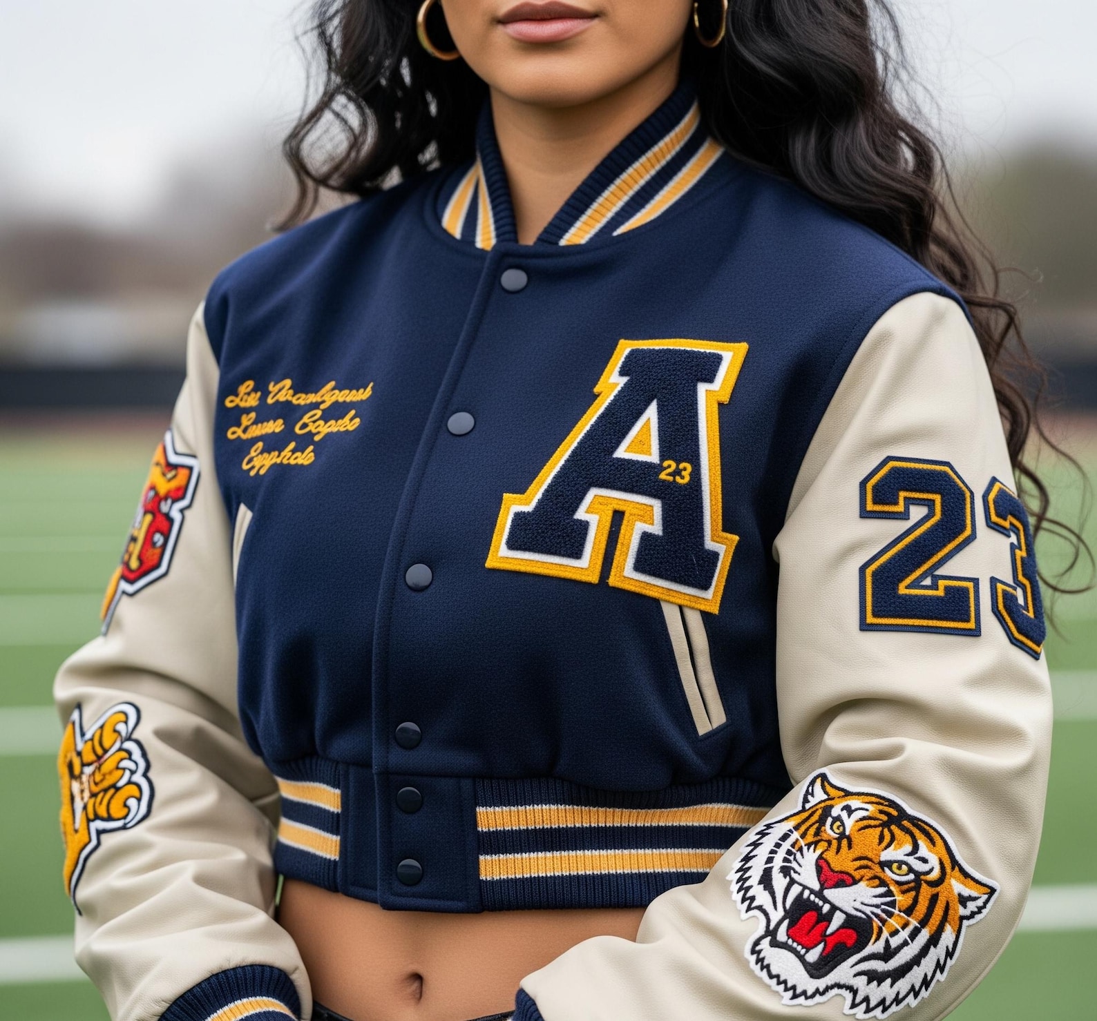 Varsity Letterman Jacket for Women Personalized Crop Top for ...