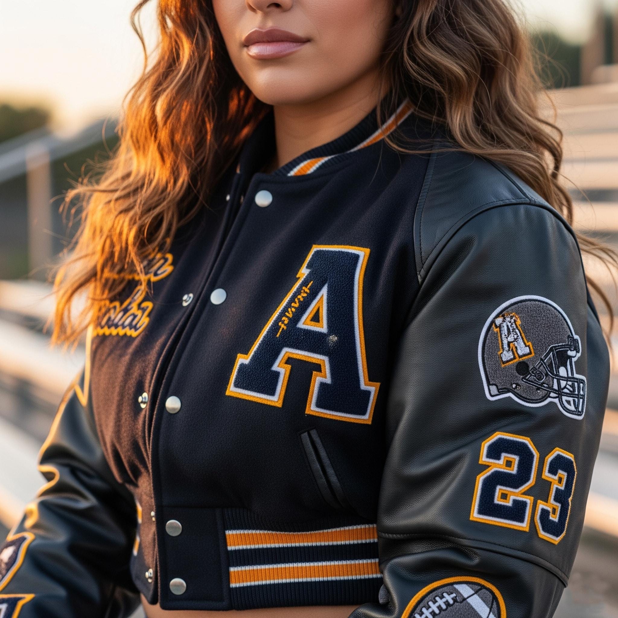 Custom Varsity Jacket for Women – Crop Top Varsity Personalized ...