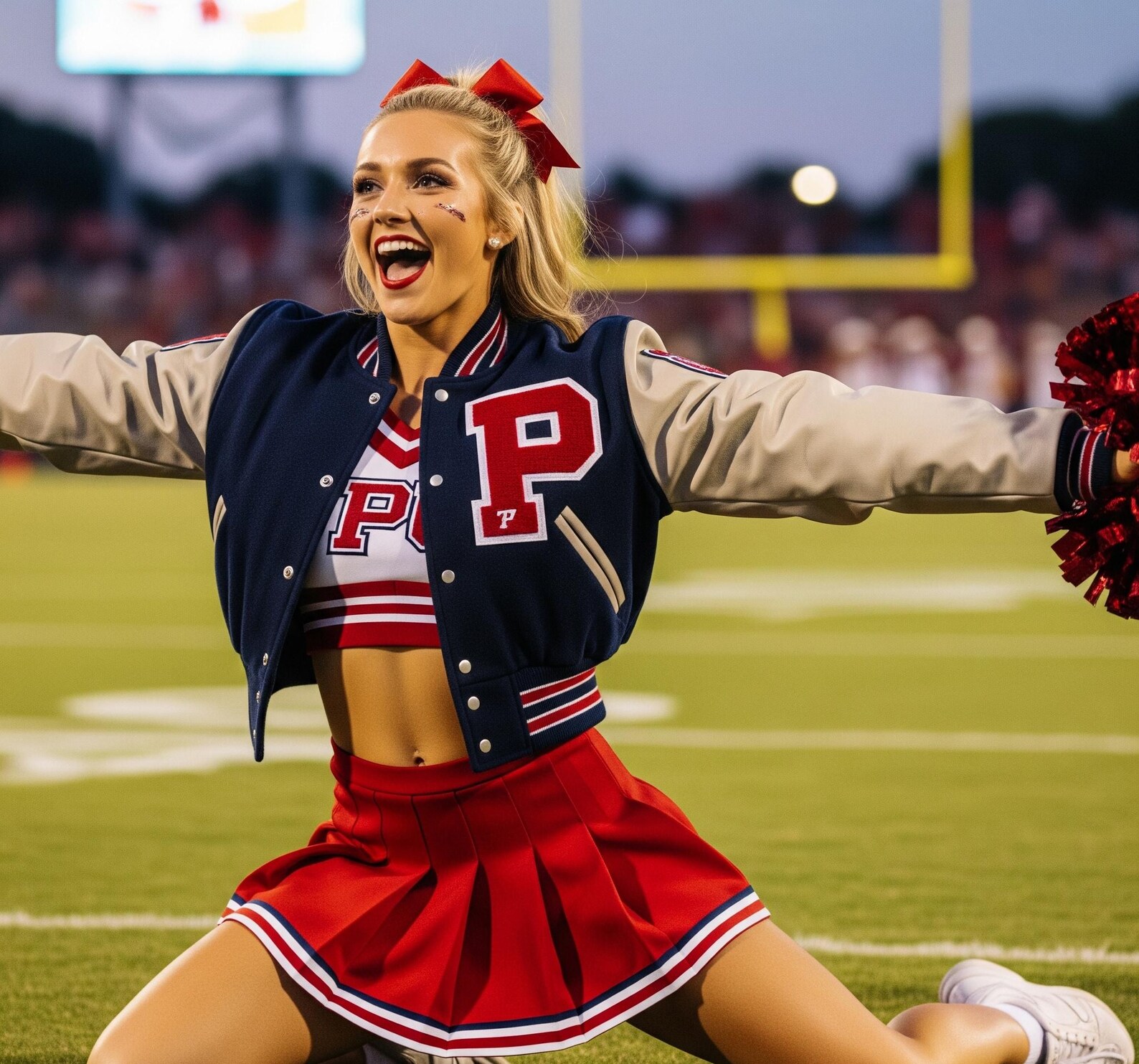 Custom Cropped Varsity Jacket for Women – Personalized Letterman Cheer ...