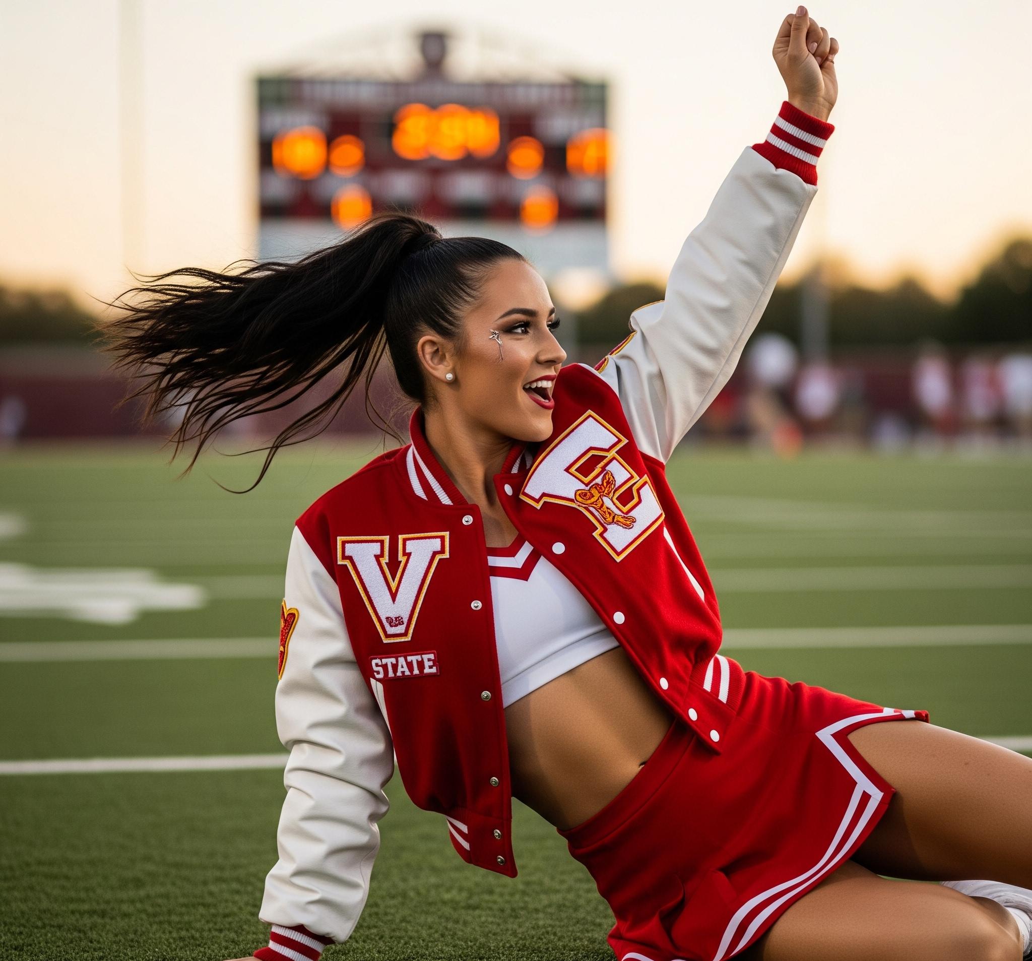 Custom Cropped Varsity Jacket for Women – Personalized Letterman Cheer ...