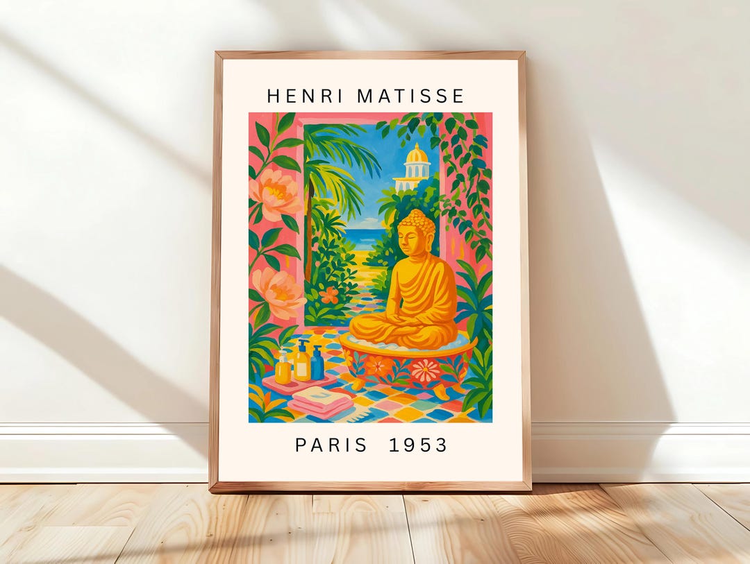 Buddha Statue Poster, Meditation Wall Art, Dopamine Decor, Matisse ...