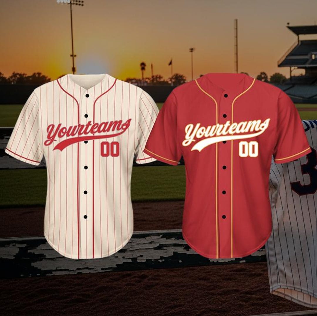 Custom Baseball Jersey With Personalized Team Name and Number, Premium ...