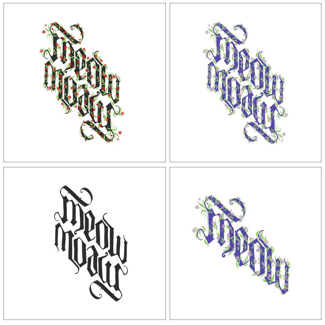 Elegant Calligraphy Tattoo Digital Art | Intricate Lettering Design ...