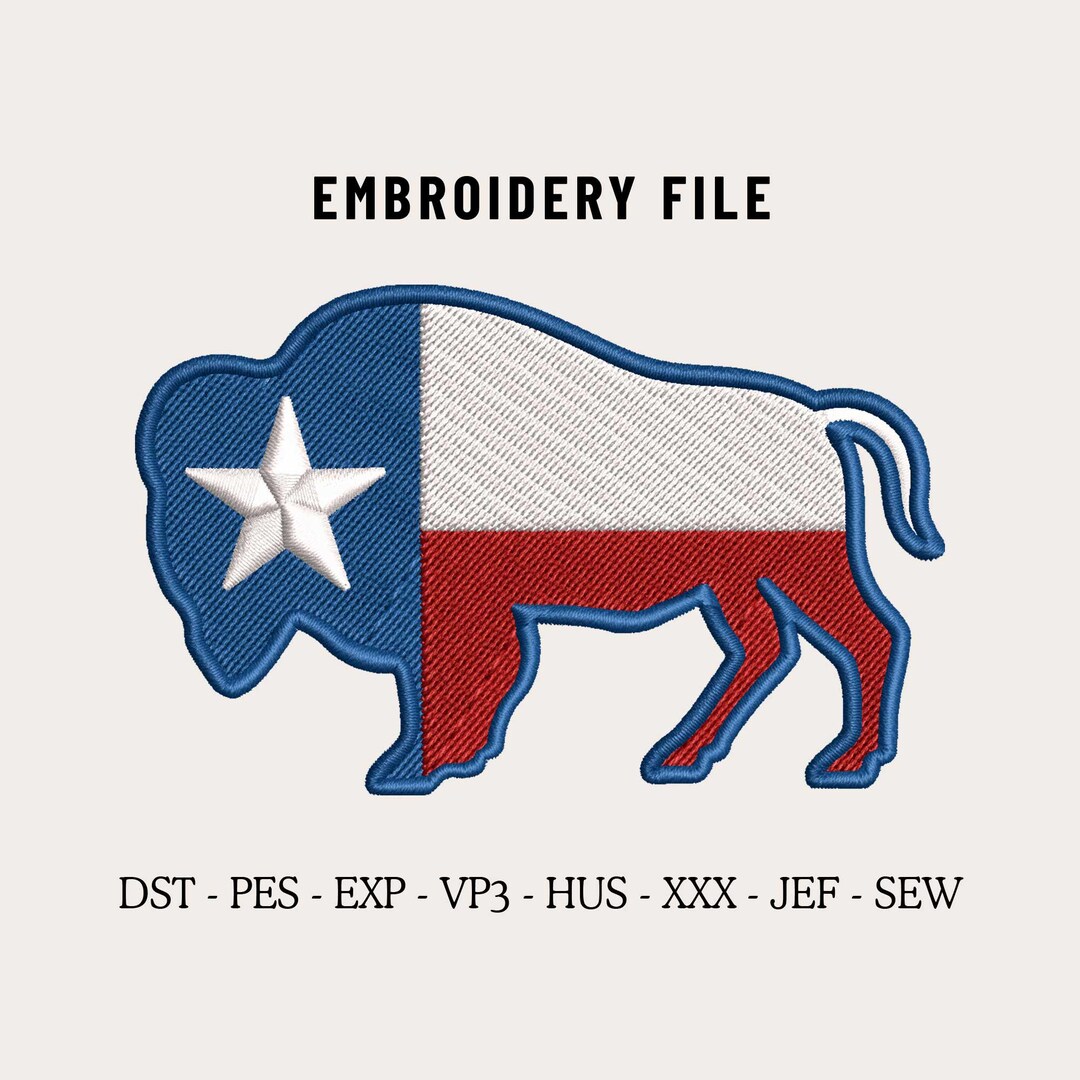 Texas Bison Embroidery Machine Designs File for Caps, Boho Hat ...