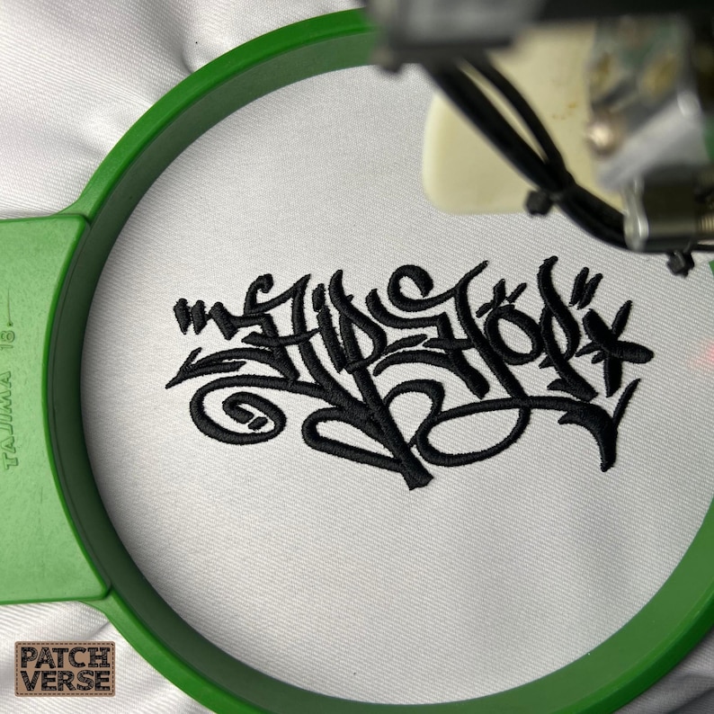 Hip Hop Graffiti Font 3D Puff Embroidery Machine Design File for Caps ...