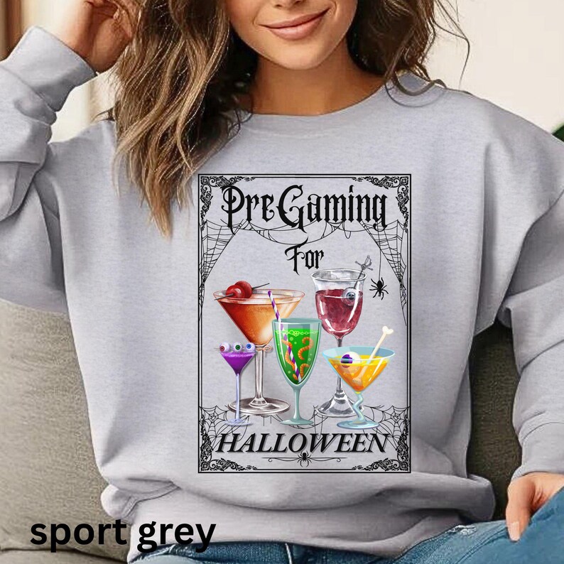 Pregaming for Halloween Cocktail Sweatshirt, Spooky Shirt, Funny ...