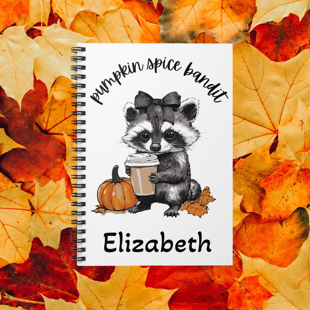 Pumpkin Spice Bandit Spiral Notebook - Ruled Line, Fall Journal ...
