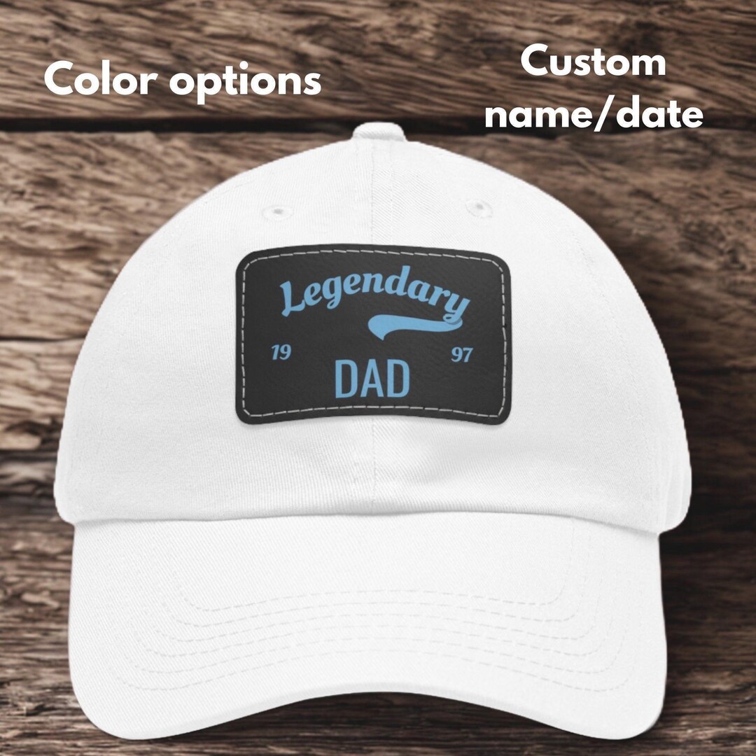 Personalized Leather Patch Hat for Dad, Vintage Baseball Cap, Father's ...