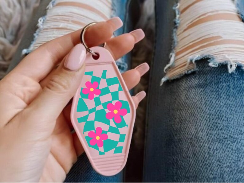 Retro Motel Keychain SVG Bundle: 50 Vintage Key Tag Designs (digital ...