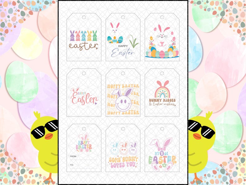 Editable Easter Gift Tag Template Bundle | 27 DIY Basket Labels | Bunny ...