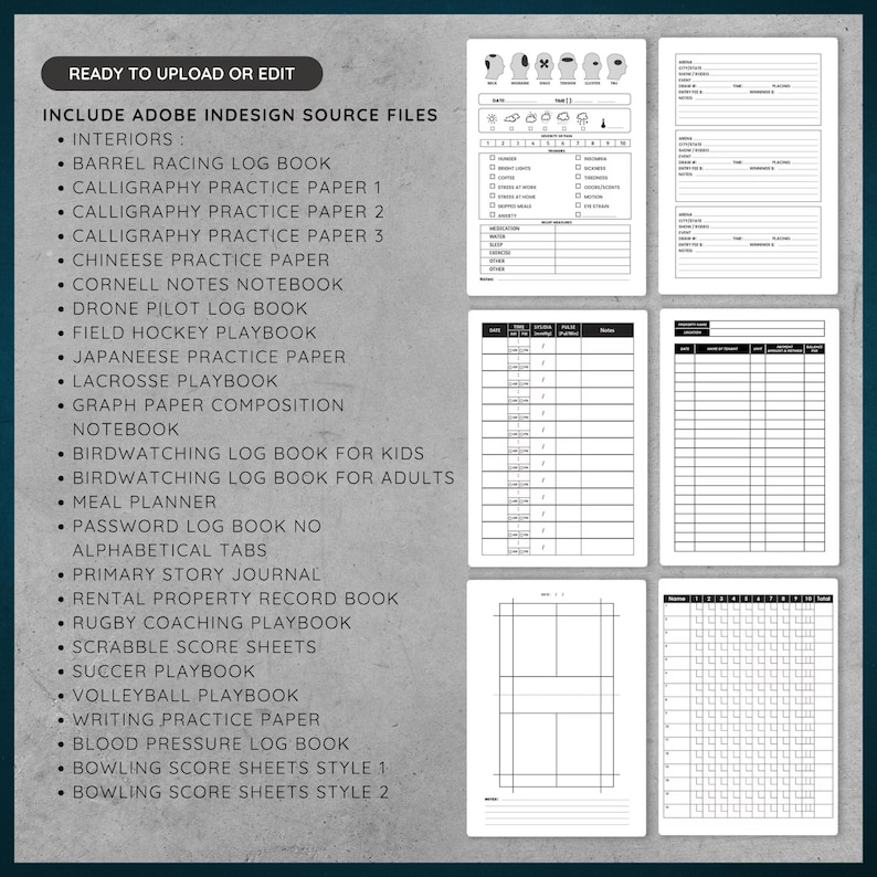 50+ Editable KDP Interior Templates - Low Content Book Interiors for ...