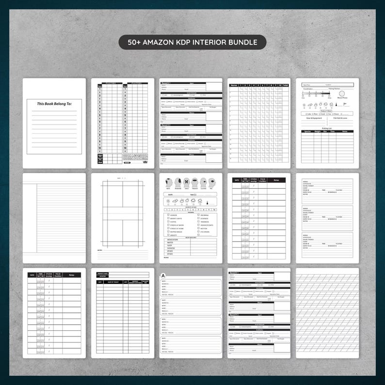 50+ Editable KDP Interior Templates - Low Content Book Interiors for ...