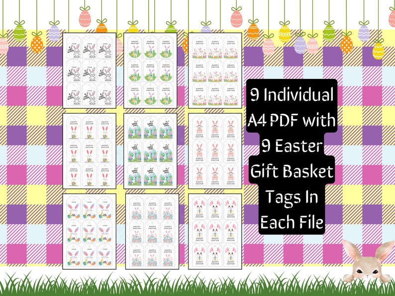DIY Easter Basket Name Tags: Printable Egg Hunt Labels, Party Favors ...