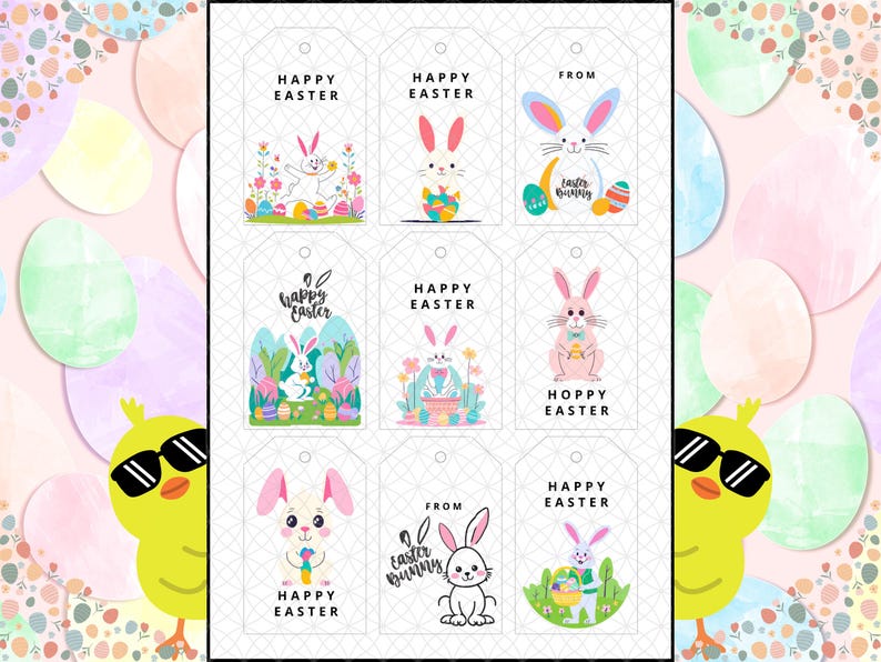 Editable Easter Gift Tag Template Bundle | 27 DIY Basket Labels | Bunny ...