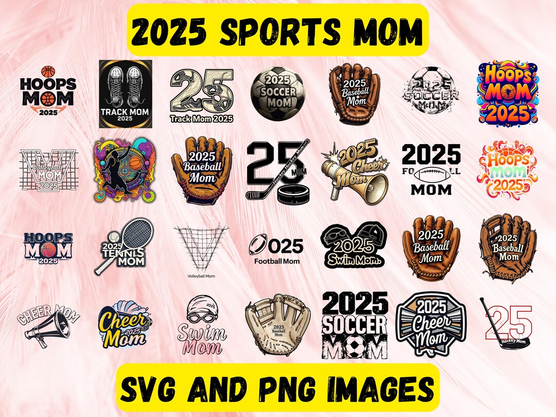Sports Mom Png Svg, 2025 Cheer Mom Png Svg, Hoops Mom Tshirt Design ...