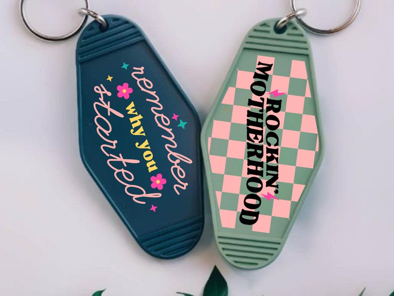 Retro Motel Keychain SVG Bundle: 50 Vintage Key Tag Designs (digital ...