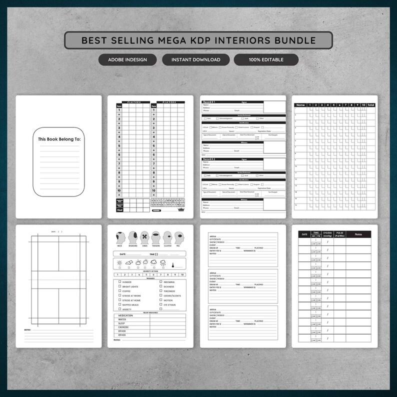 50+ Editable KDP Interior Templates - Low Content Book Interiors for ...